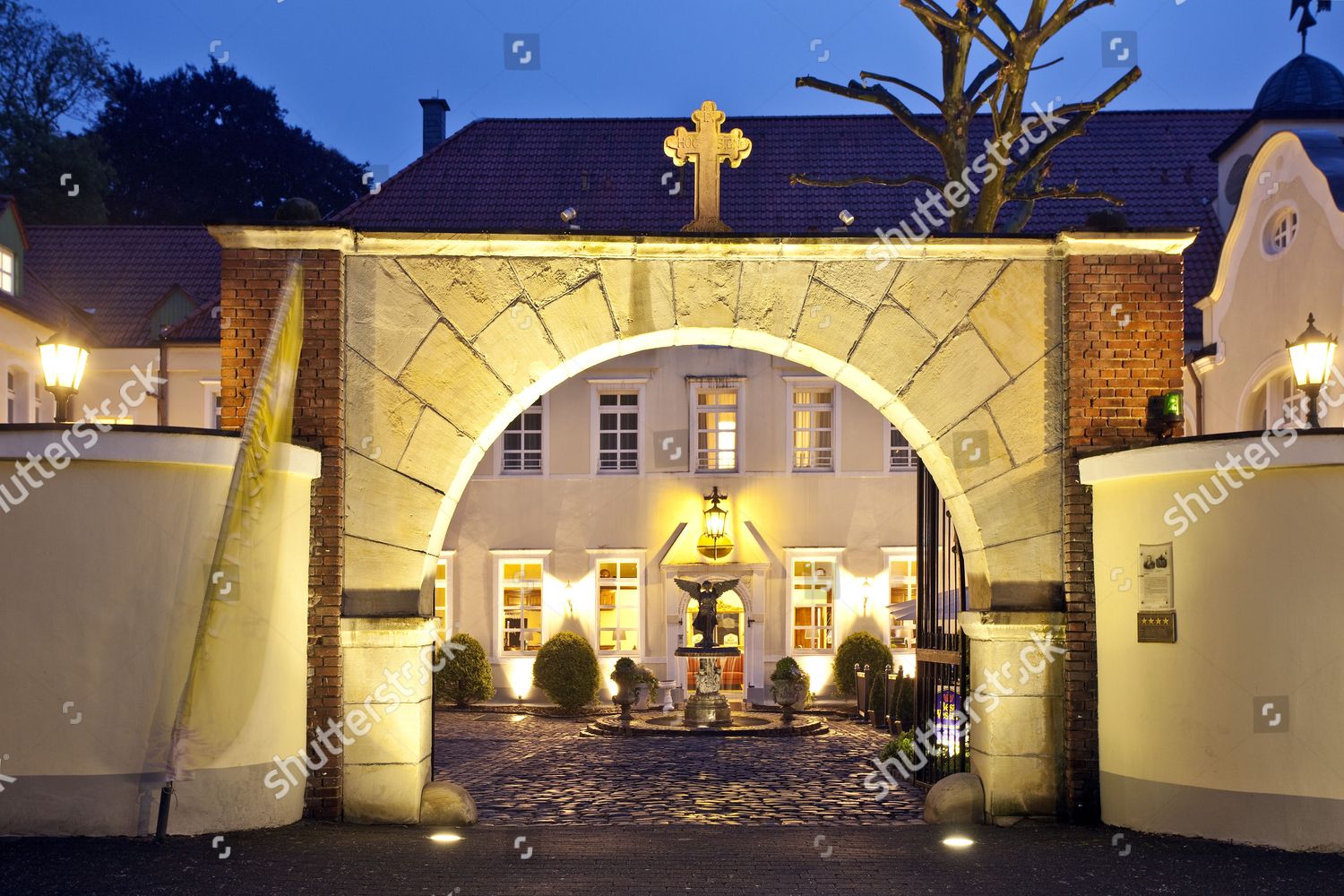 Illuminated Gate Engelsburg Castle Dusk Editorial Stock Photo - Stock ...
