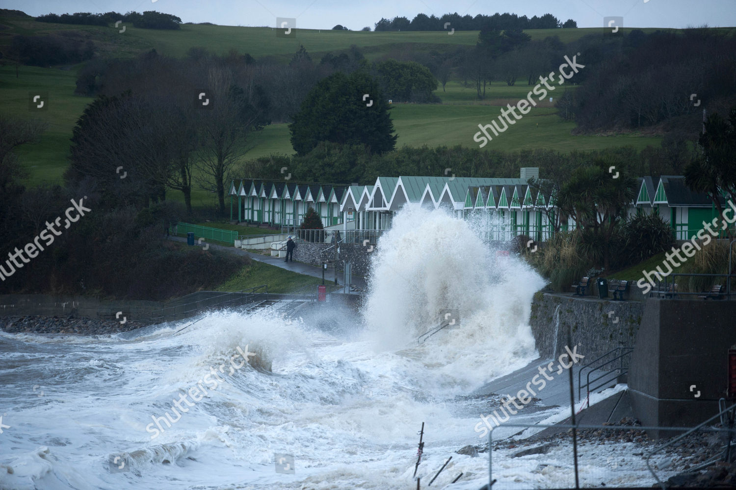 Waves Batter Seafront Path Langland Bay Editorial Stock Photo - Stock ...