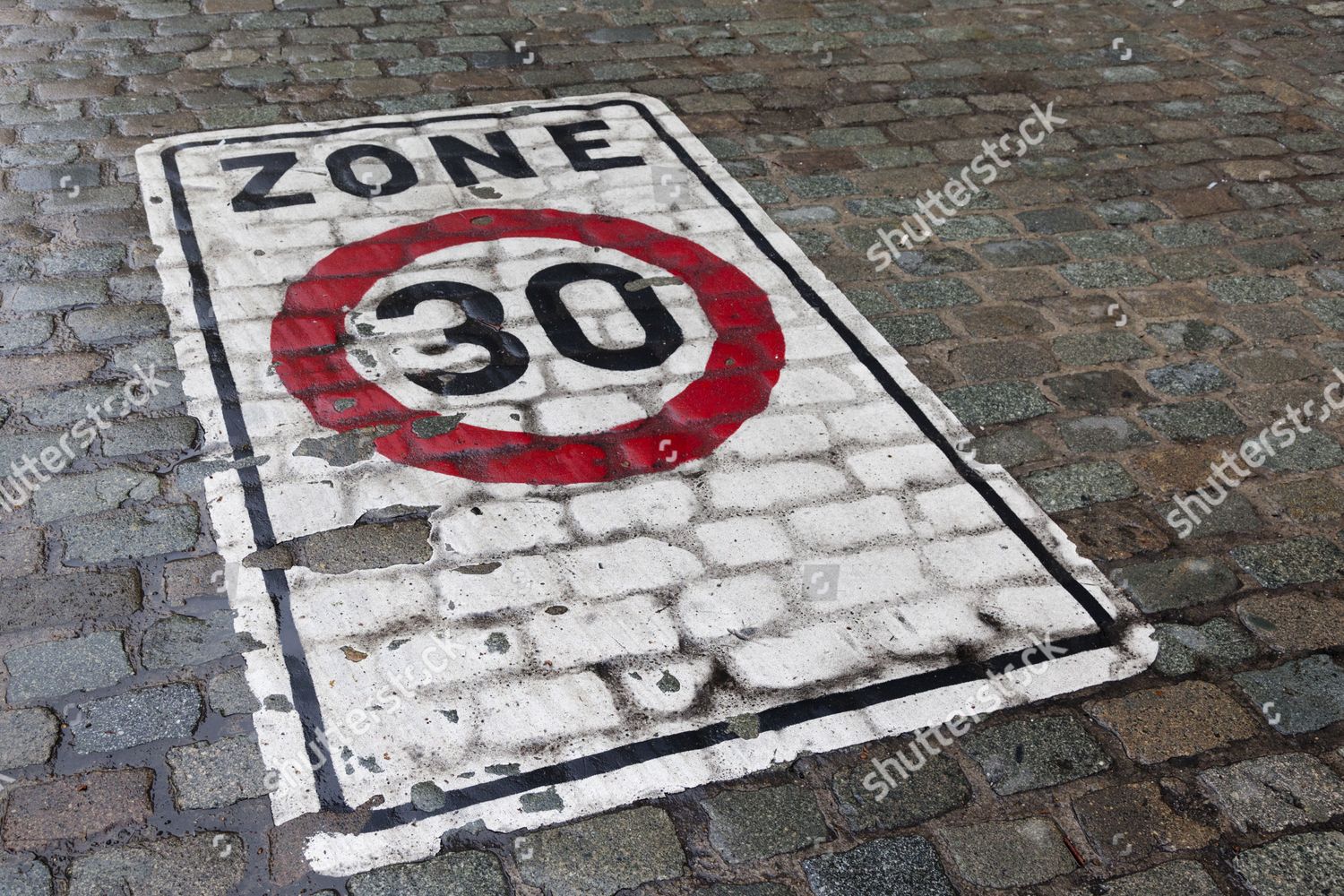 30 Kph Zone Marking Slow Traffic Editorial Stock Photo - Stock Image ...