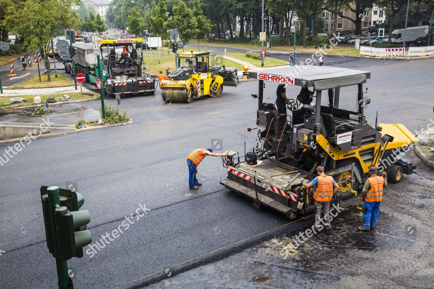 Rolling Machine Asphalt Spreaders During Asphalt Editorial Stock Photo ...