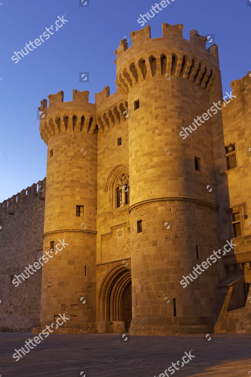 Main Entrance Medieval Towers Palace Grand Editorial Stock Photo ...