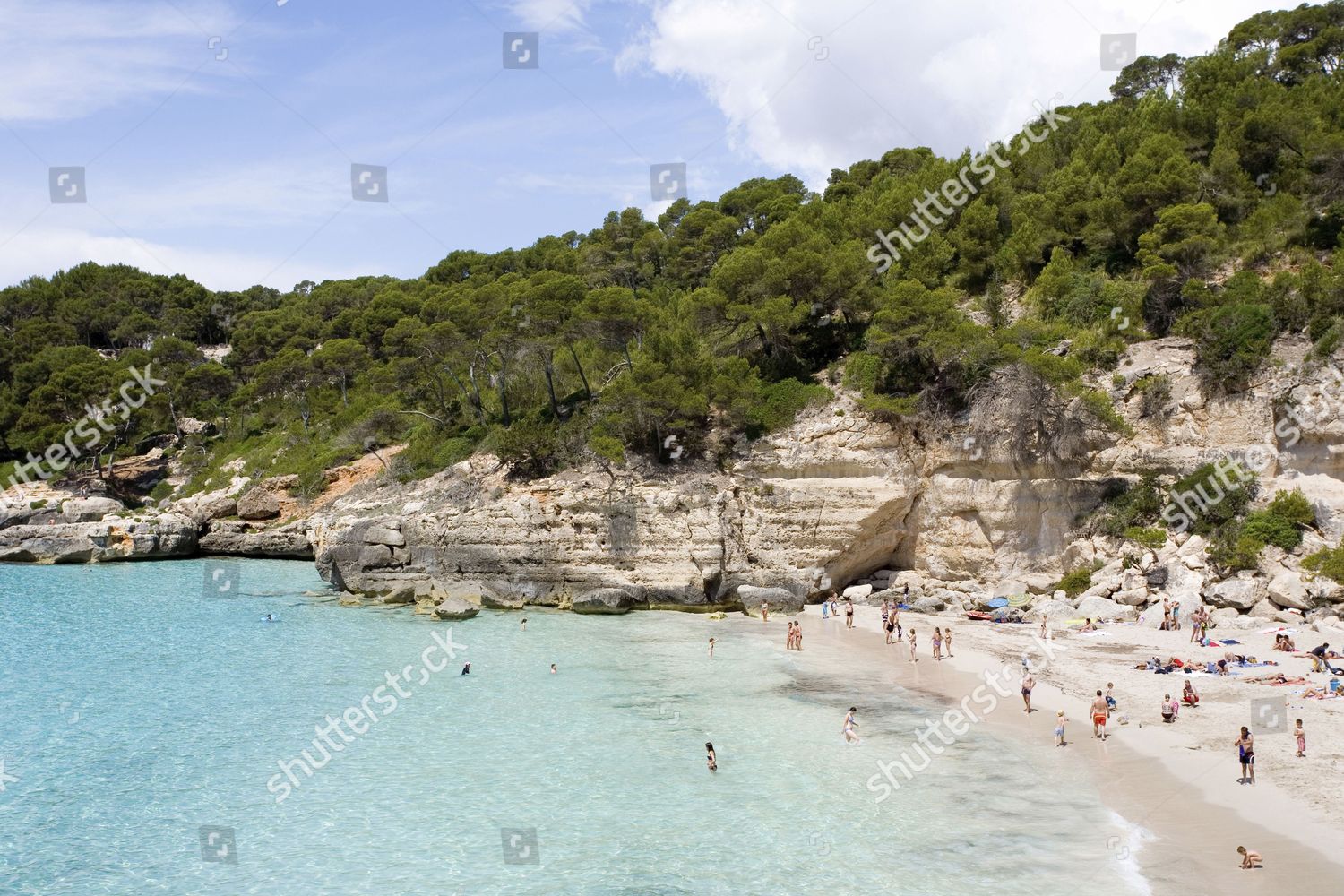 Beach Cala Mitjana Minorca Balearic Islands Editorial Stock Photo ...