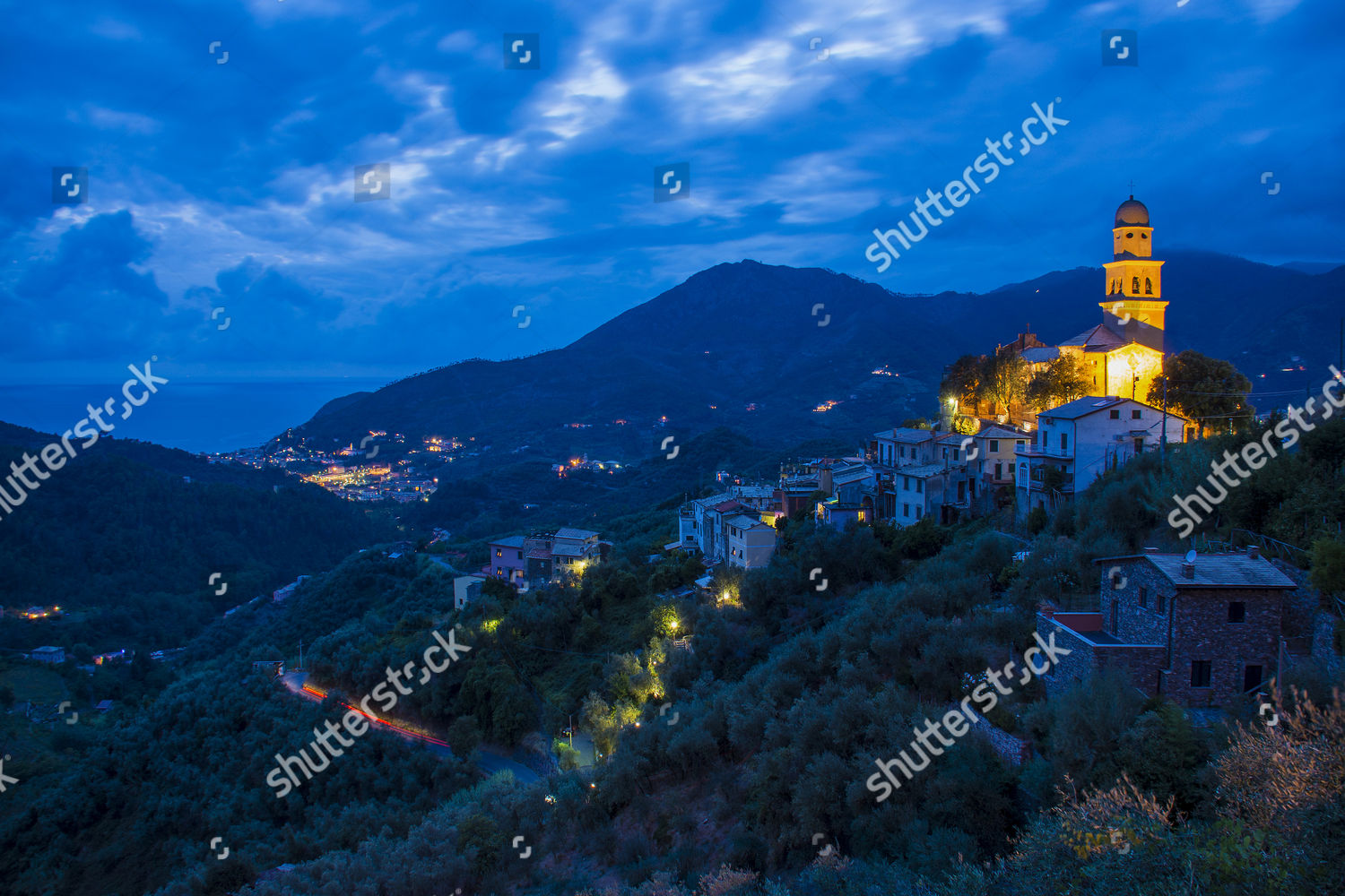 Townscape Legnaro Dusk Levanto Riviera Di Editorial Stock Photo - Stock ...