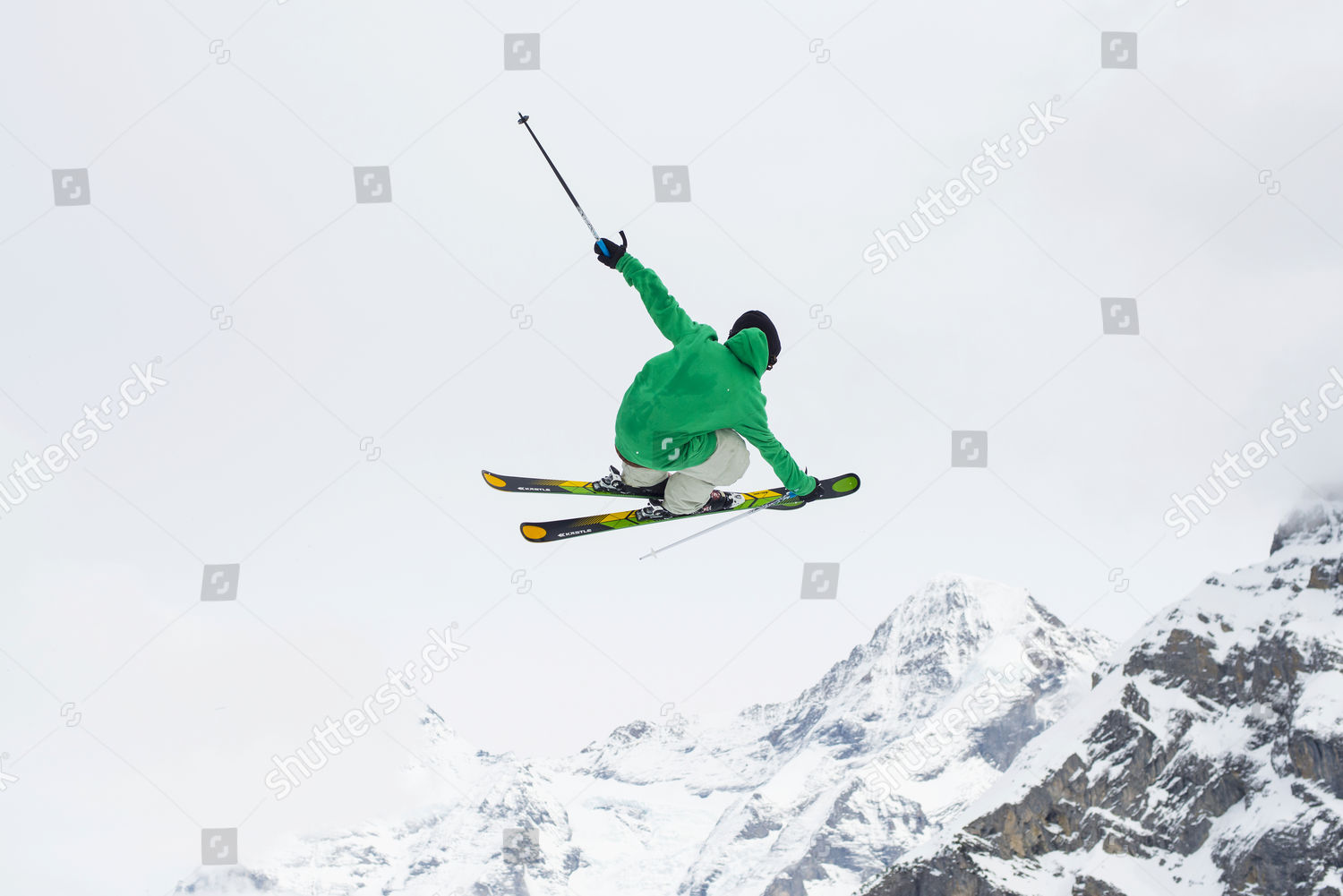 Trick Skier Jumping Front Eiger Mountain Editorial Stock Photo - Stock ...