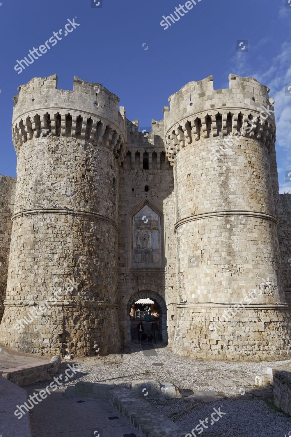 Two Broad Round Towers Medieval City Editorial Stock Photo - Stock ...