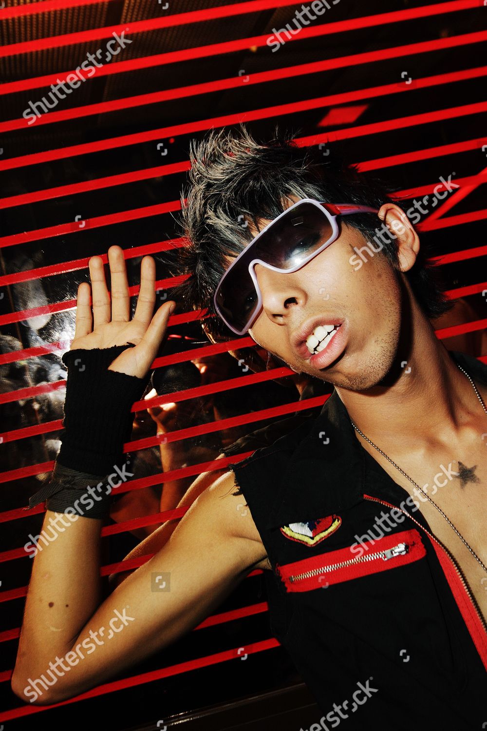 Stylish Skinny Man Posing Wearing Sunglasses Editorial Stock Photo ...