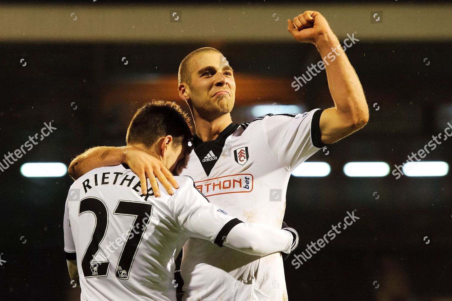 Pajtim Kasami Fulham Celebrates Steve Sidwell Editorial Stock Photo ...