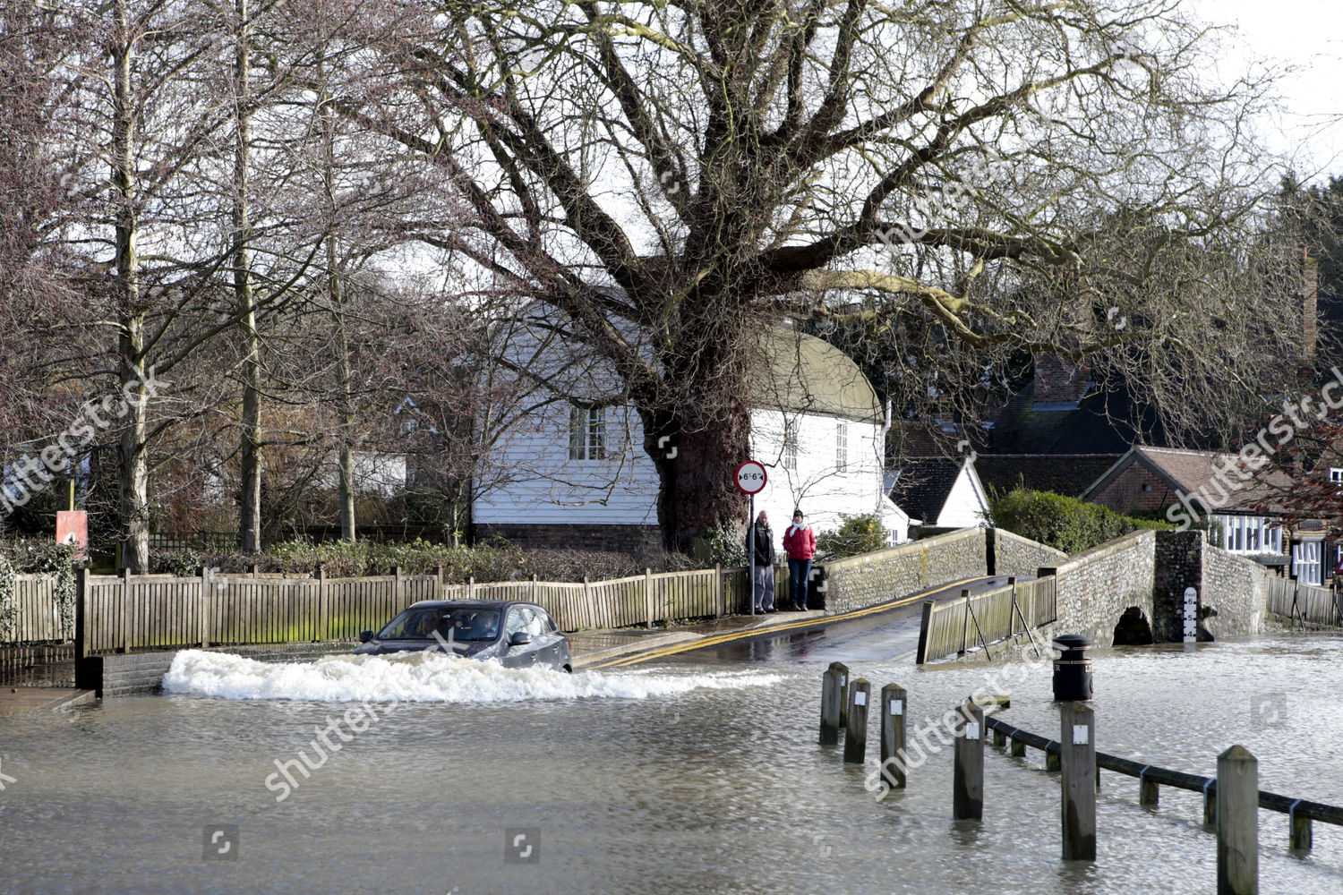 River Darenth Floods Surrounding Areas Eynsford Editorial Stock Photo ...