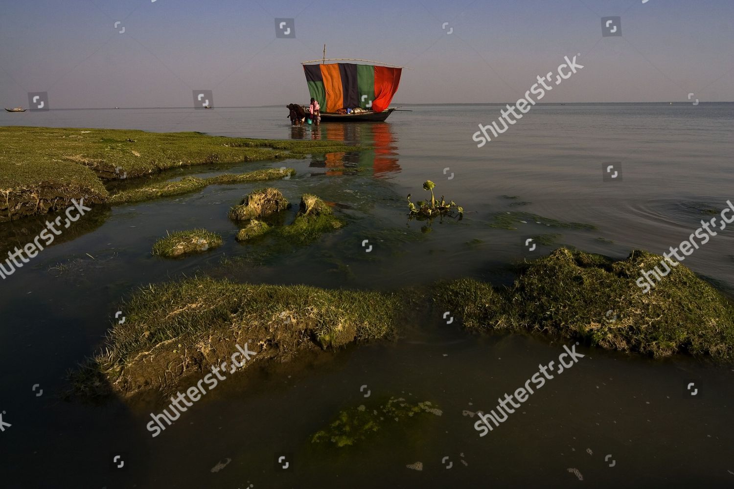 Boat Steams Colorful Sails Dhal Char Editorial Stock Photo - Stock ...