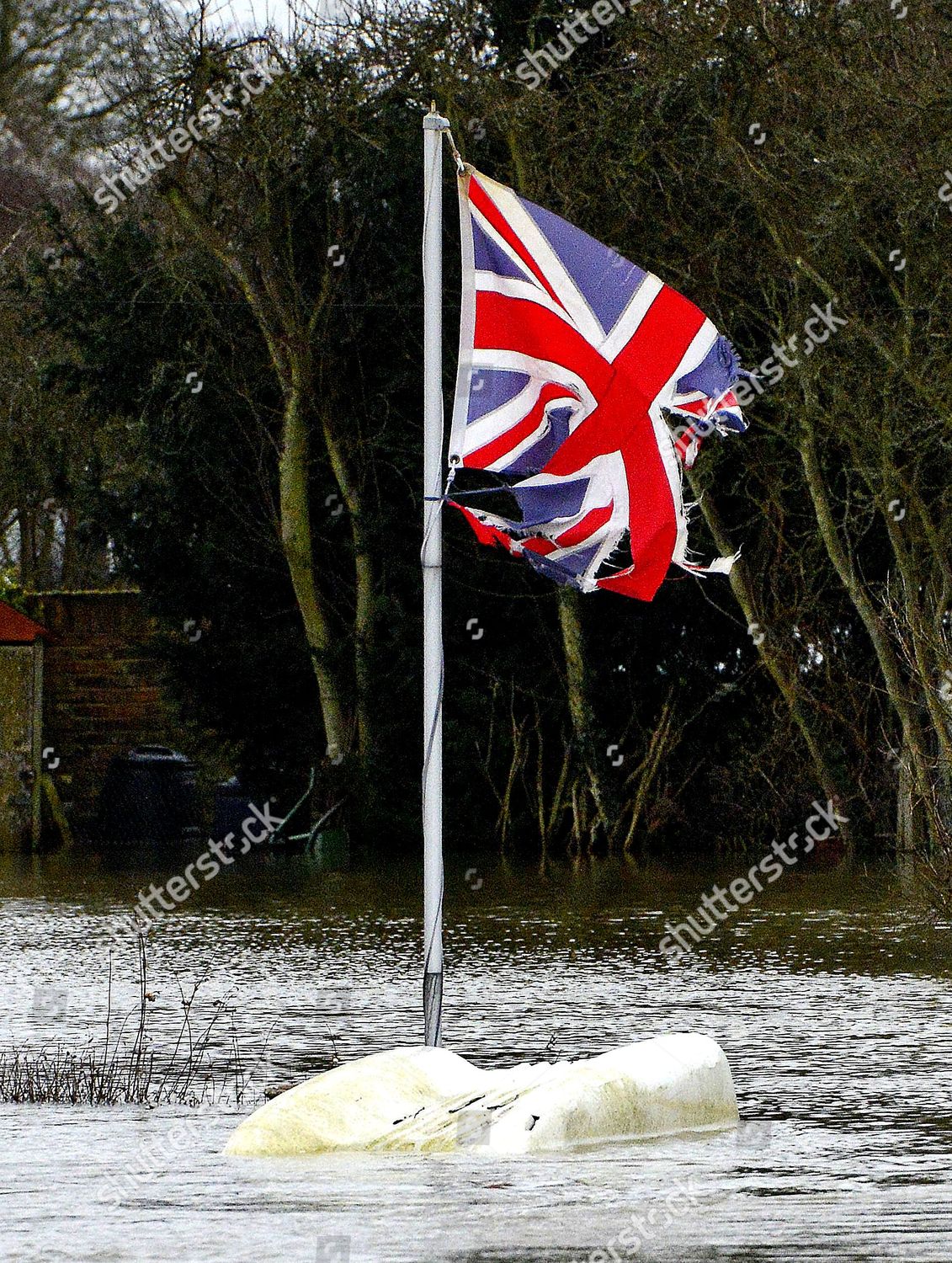 Torn Tattered Union Flag Hangs Above Editorial Stock Photo - Stock ...