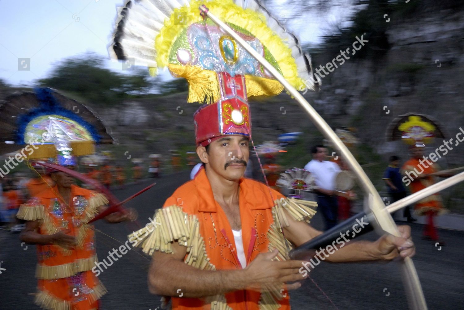 Procession Apache Indian Dancers Performing Prehispanic Editorial Stock ...
