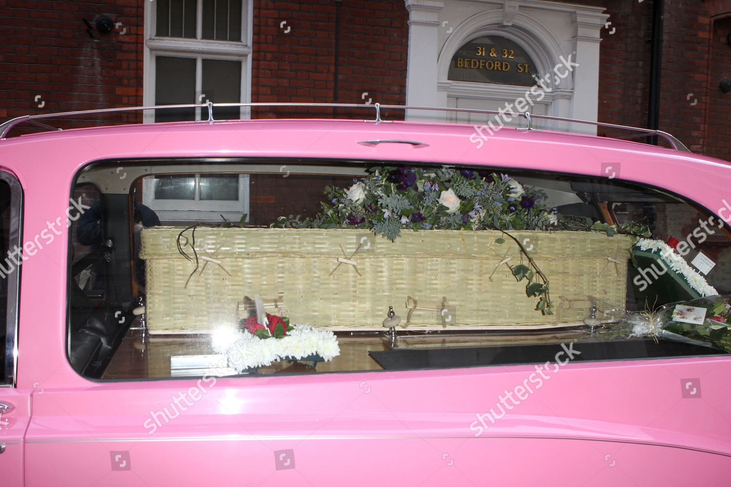 Pink Hearse Arrives Carrying Coffin Editorial Stock Photo - Stock Image ...