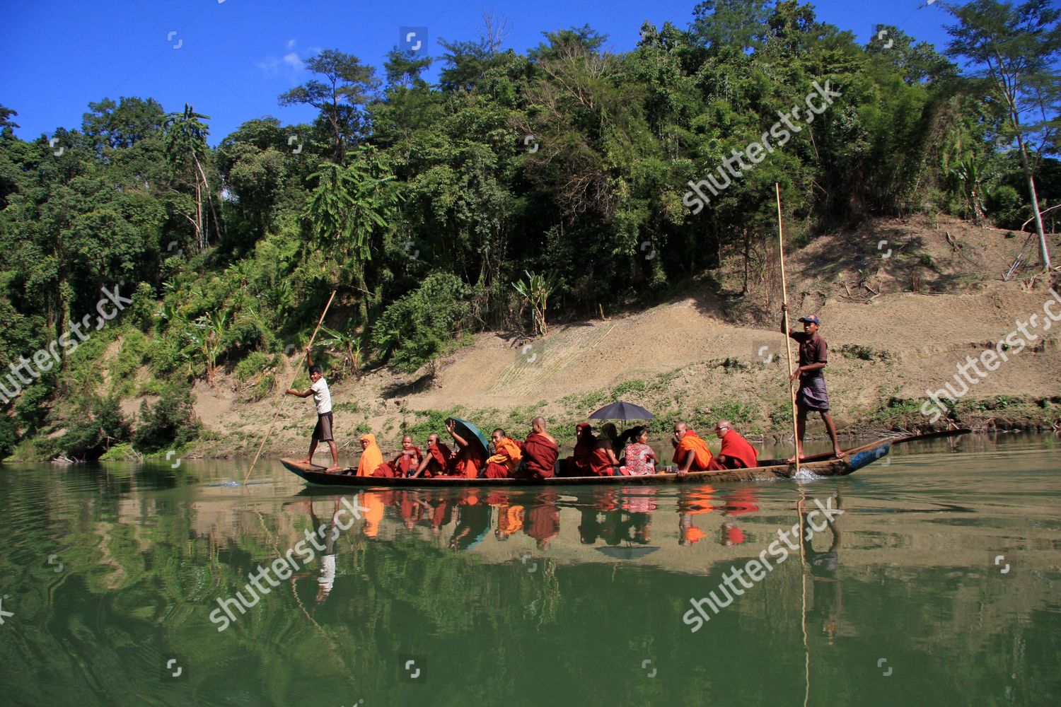 Traditional Boats Common Mode Transportation Through Editorial Stock ...