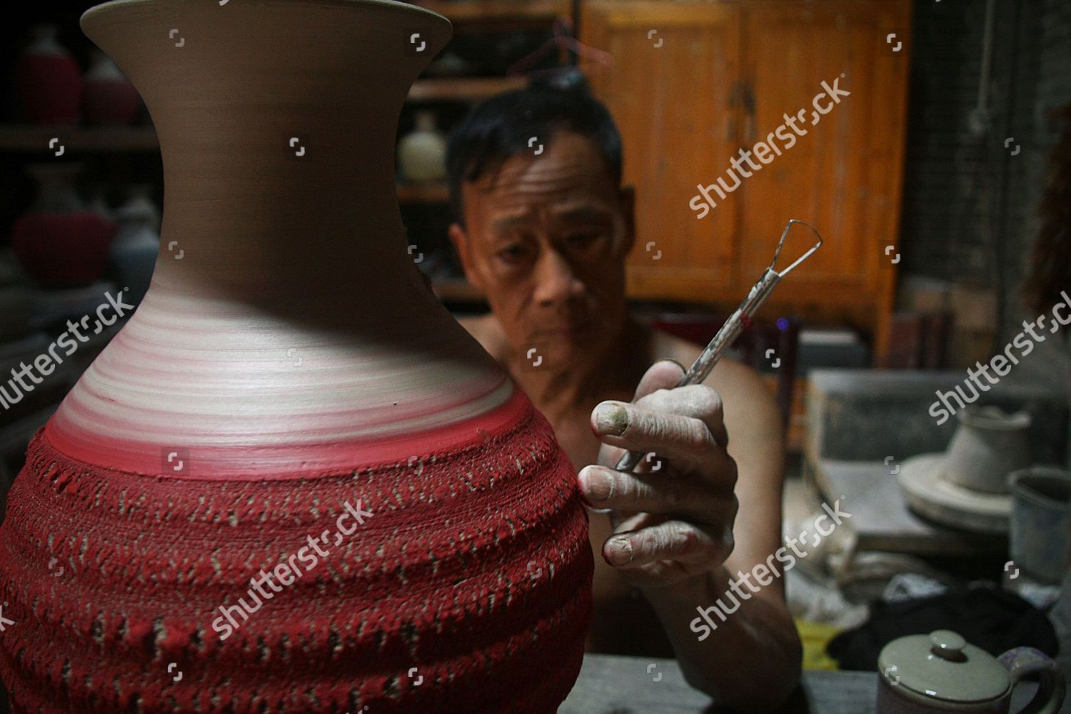 Potter Making Traditional Chinese Pot Fushanchina Editorial Stock Photo ...
