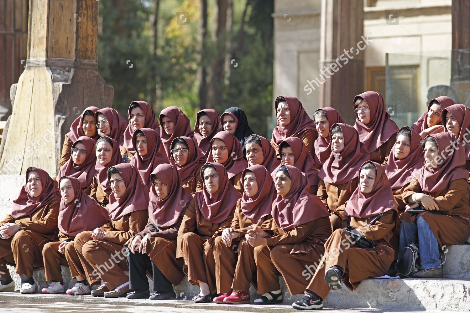 Iranian Girls Posing Class Photo Wearing Editorial Stock Photo - Stock ...