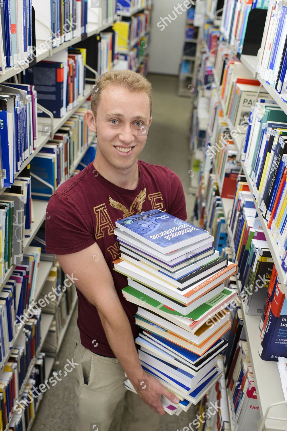 Model Released Student Carrying Stack Books Editorial Stock Photo ...