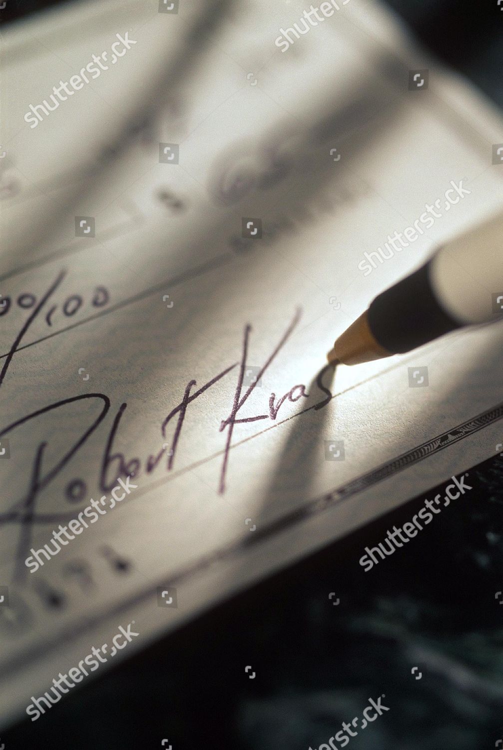 Detail Signature On Cheque Editorial Stock Photo - Stock Image ...