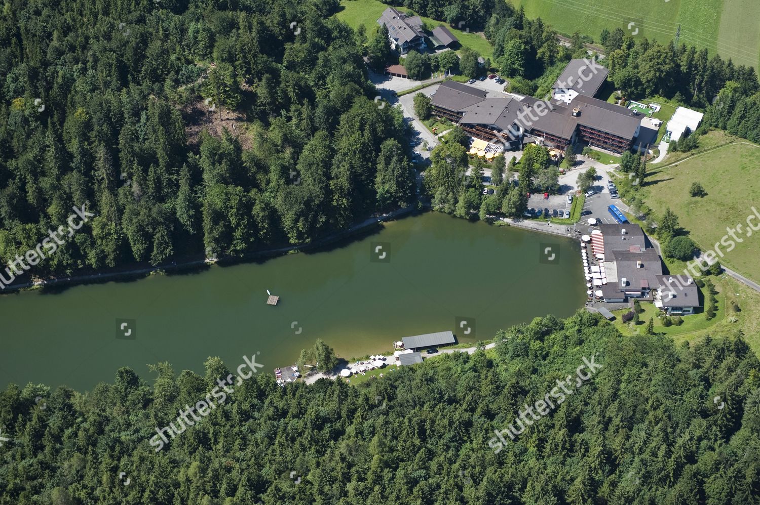 Aerial View Riessersee Lake Garmischpartenkirchen Werdenfelser ...