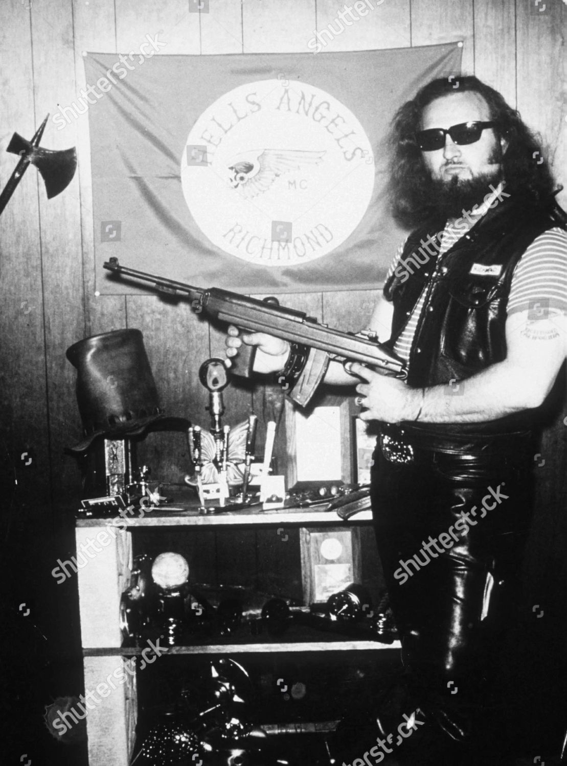 Hells Angel Holding Gun Editorial Stock Photo - Stock Image | Shutterstock