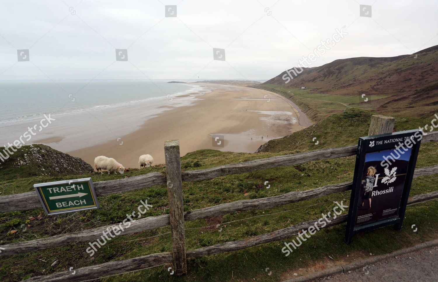 Llangennith Beach Seen Rhossili Gower Peninsula Editorial Stock Photo ...
