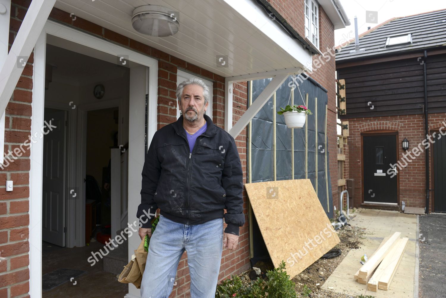Len Wiles Outside His Damaged Home Editorial Stock Photo - Stock Image ...