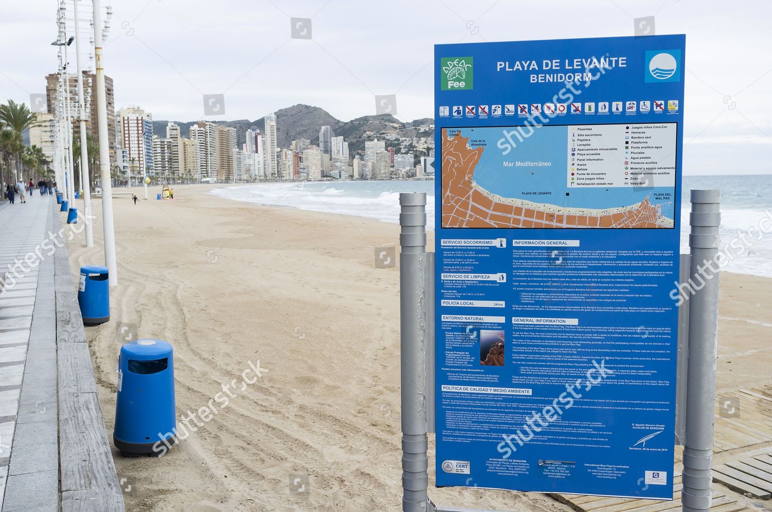 Playa De Levante Beach Sign Benidorm Editorial Stock Photo - Stock ...