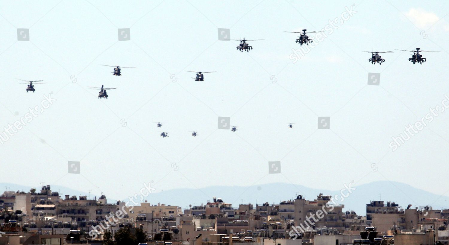 Greek Army Attack Helicopters Fly Over Editorial Stock Photo - Stock ...