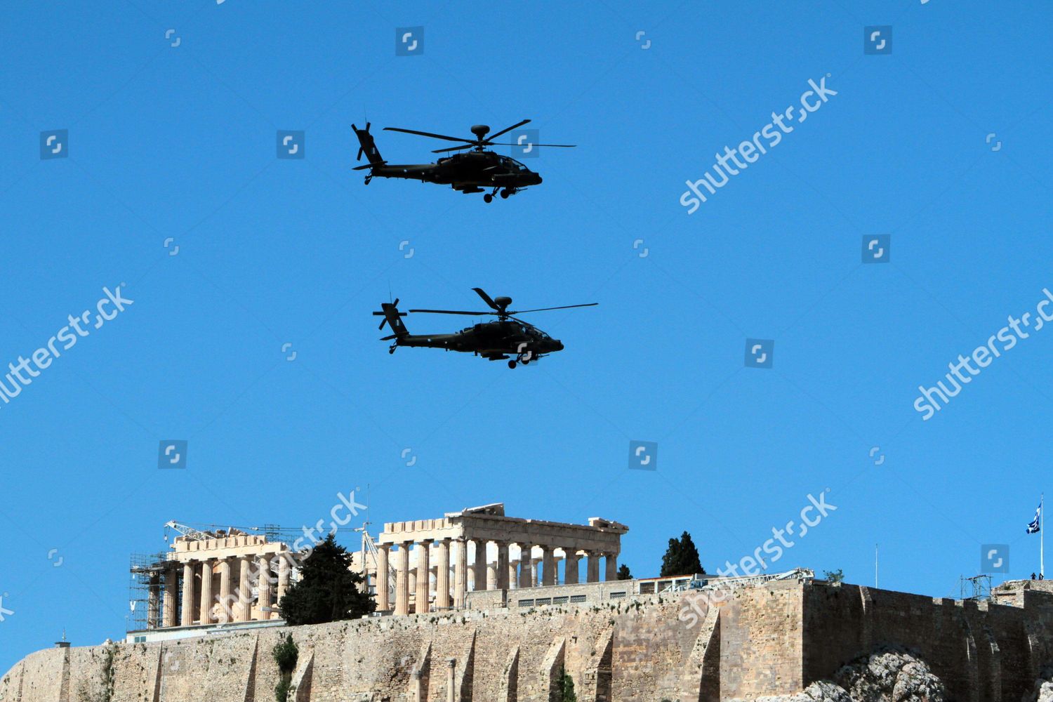 Greek Army Attack Helicopters Fly Over Editorial Stock Photo - Stock ...