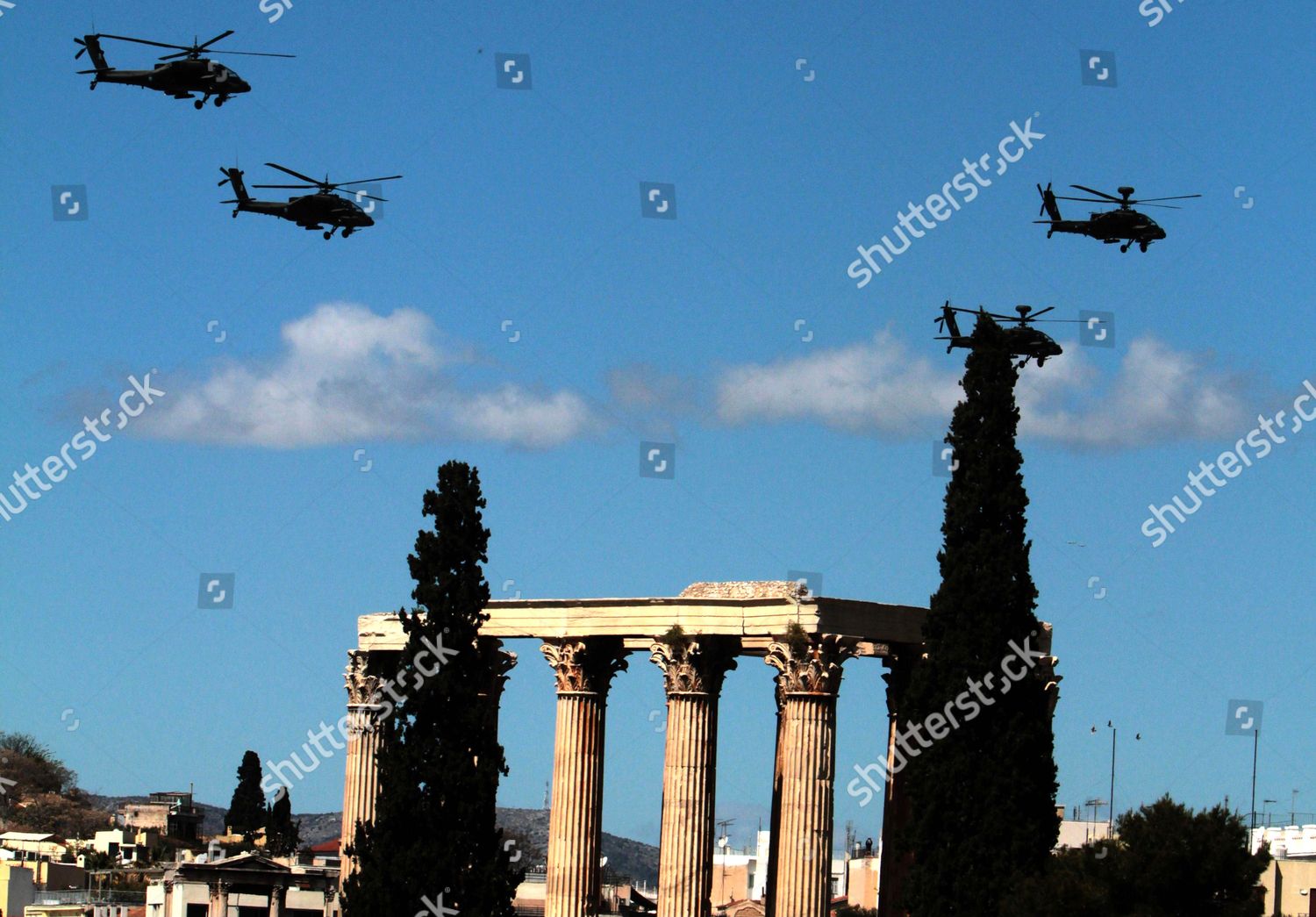 Greek Army Attack Helicopters Fly Over Editorial Stock Photo - Stock ...