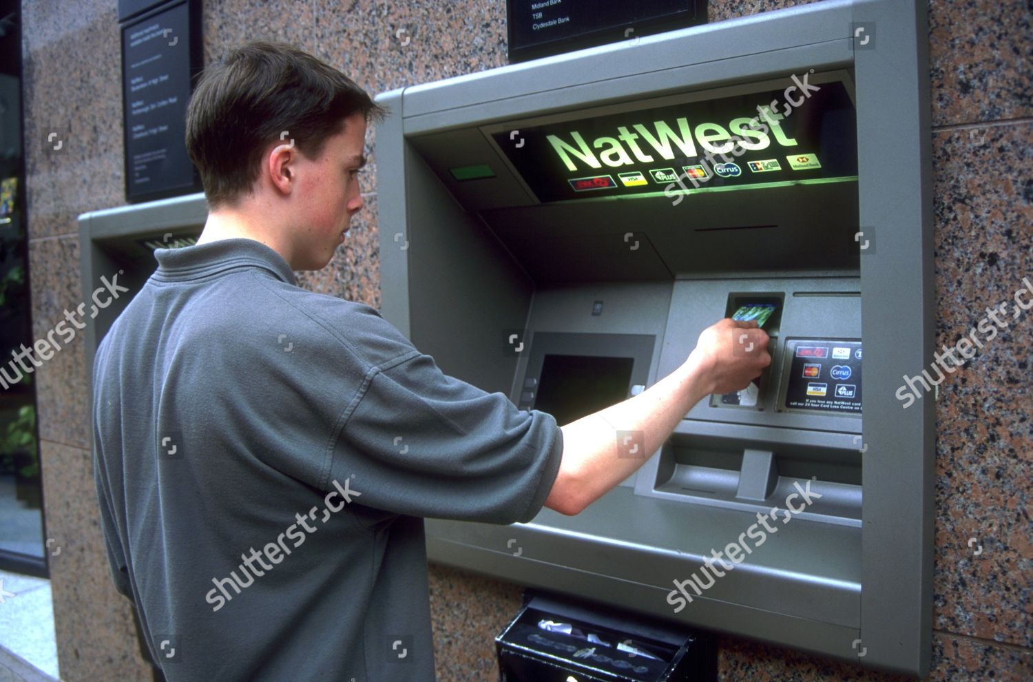 Teenager Using Cash Point Machine Card Editorial Stock Photo - Stock ...