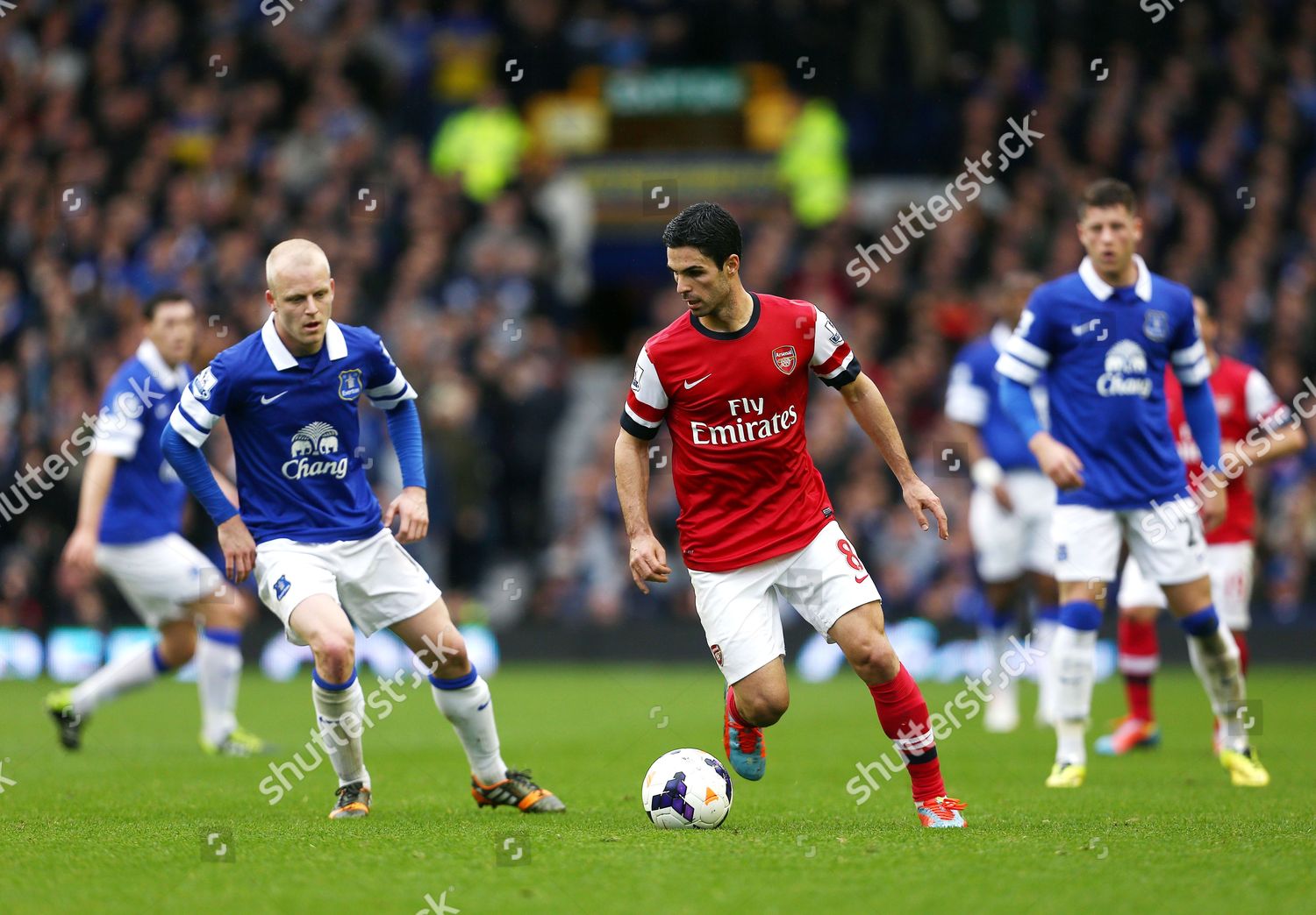 Mikel Arteta Arsenal Steven Naismith Everton Editorial Stock Photo ...