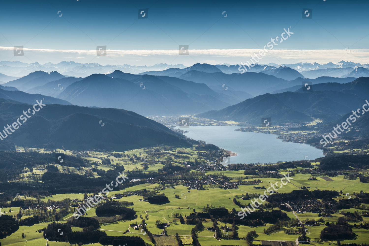 Aerial View Lake Tegernsee Alps Bavaria Editorial Stock Photo - Stock ...