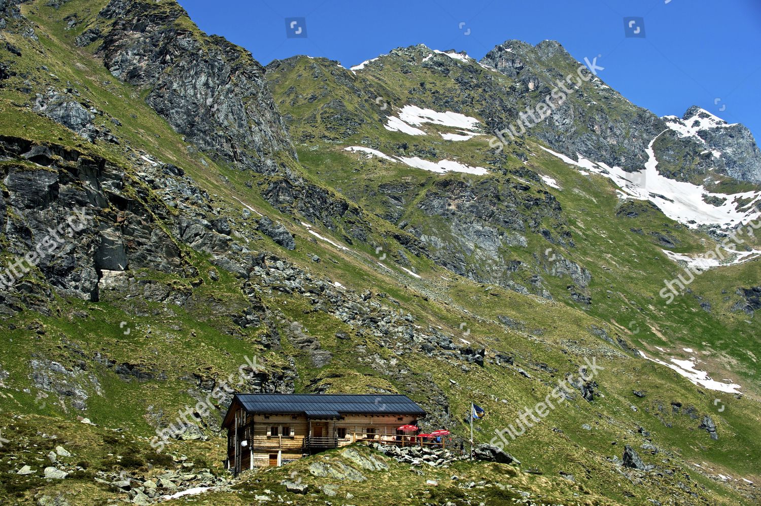 Cabane De Louvie Mountain Hut Val Editorial Stock Photo - Stock Image ...