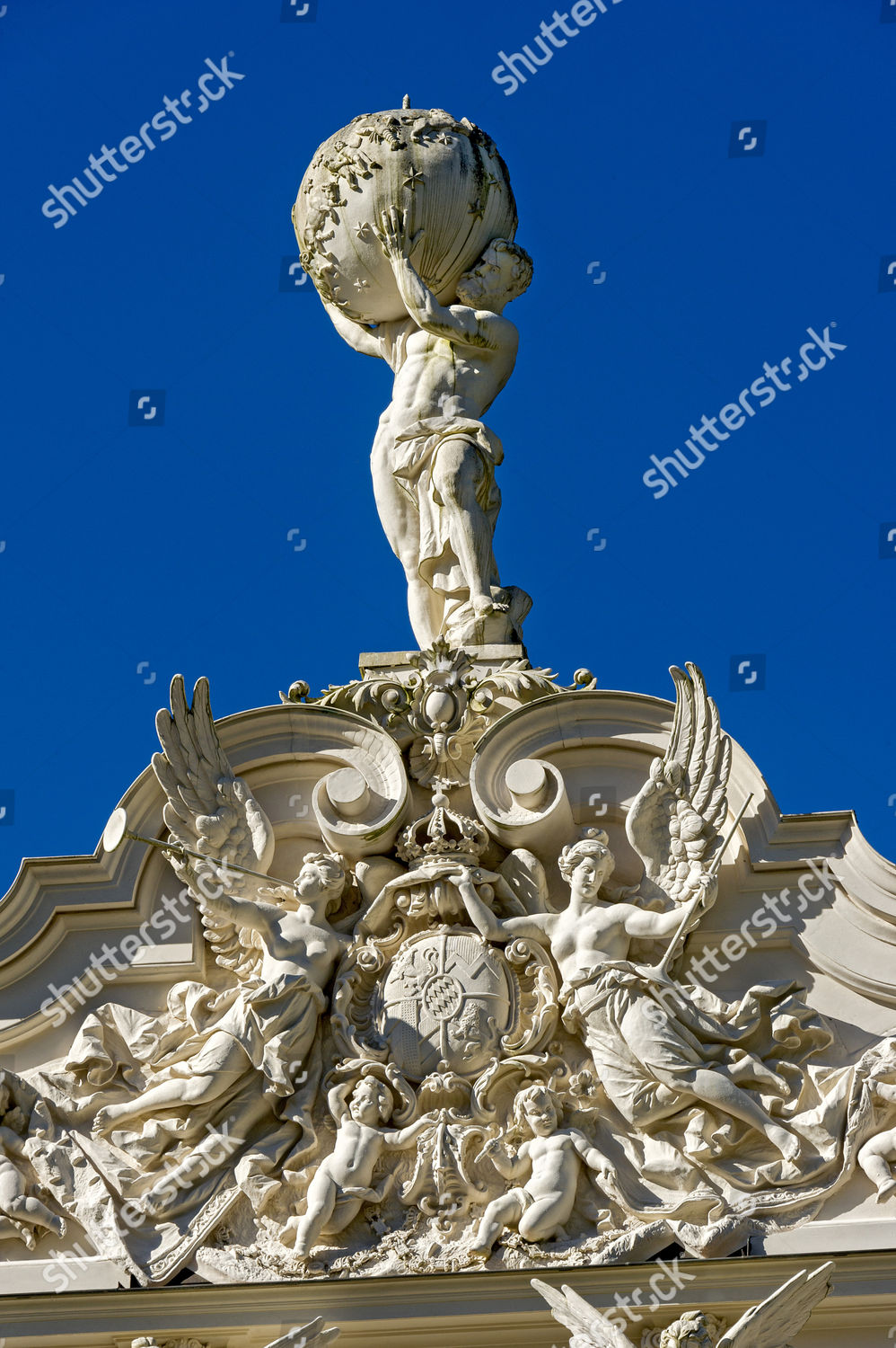 Statue Atlas Holding Celestial Sphere Angels Editorial Stock Photo ...