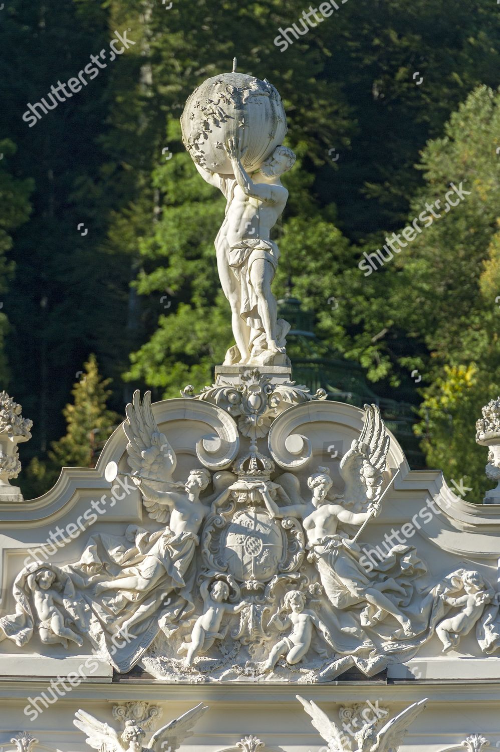 Statue Atlas Holding Celestial Sphere Angels Editorial Stock Photo ...