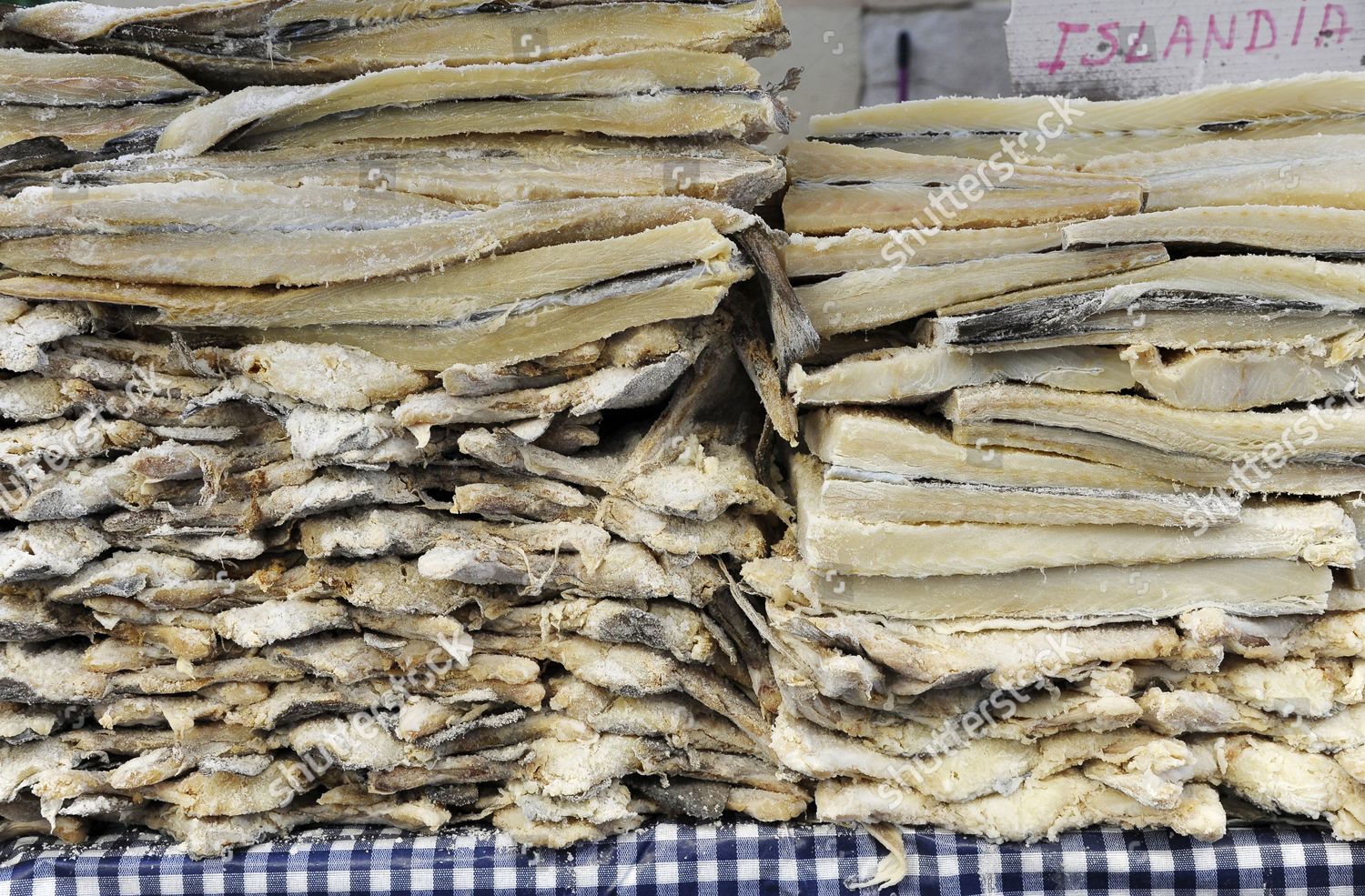 Icelandic Salted Dried Cod Stacked Market Editorial Stock Photo - Stock ...