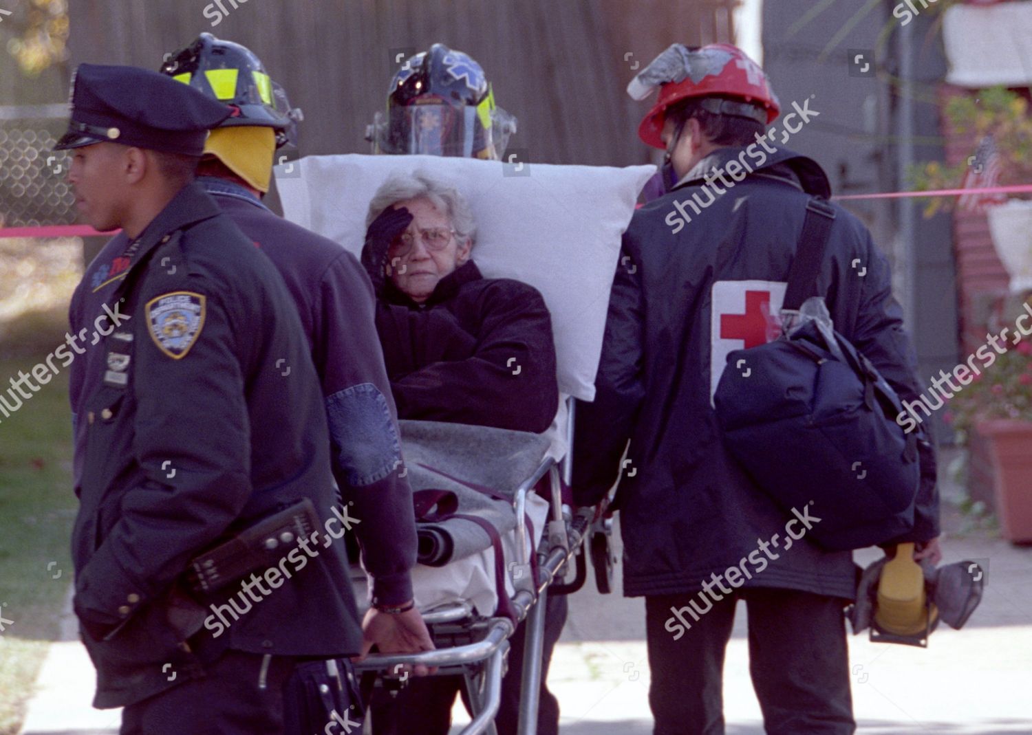 Fire Fighters Ems Workers Aid Elderly Editorial Stock Photo - Stock ...