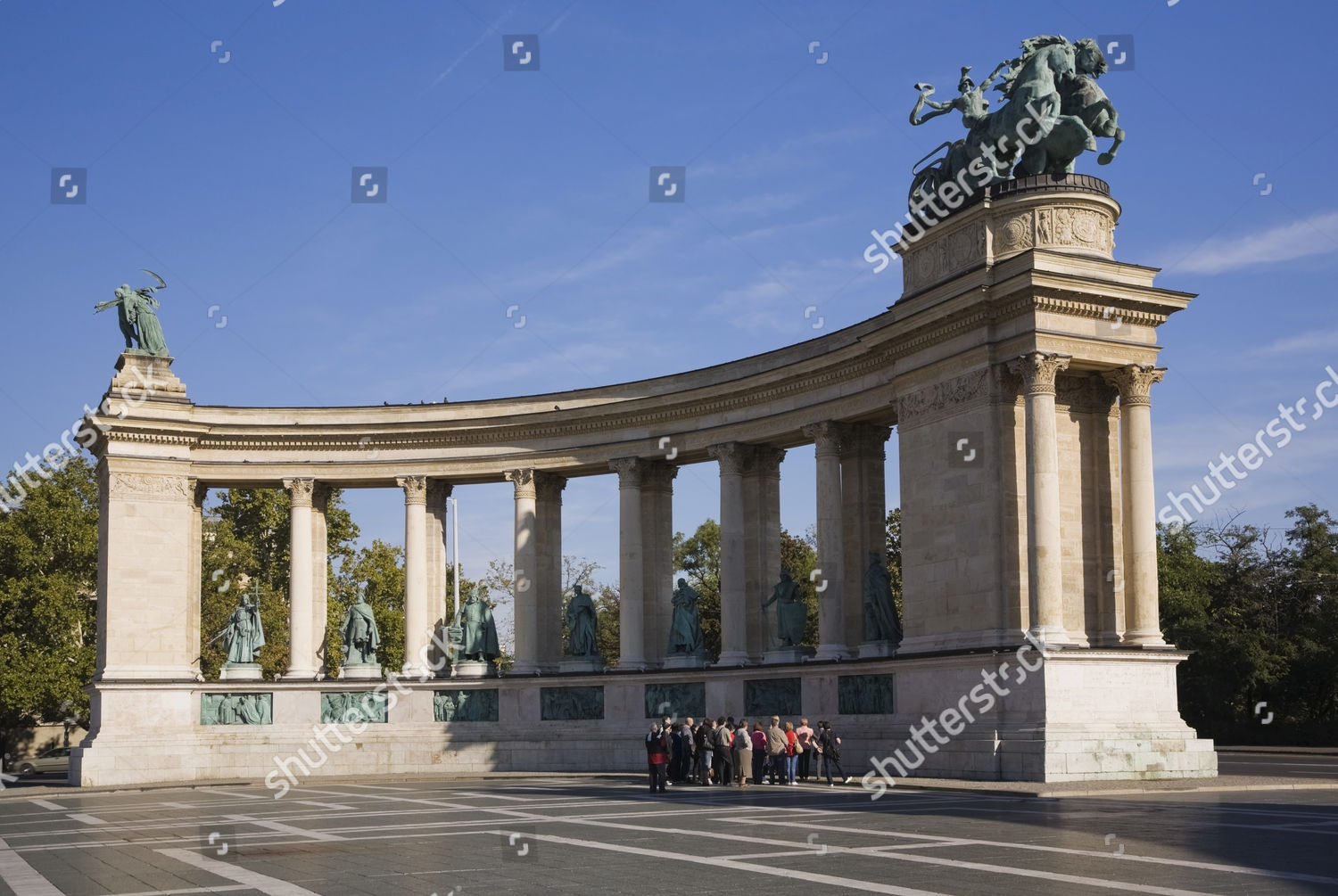Tourist Group Standing Front Colonnade On Editorial Stock Photo - Stock ...
