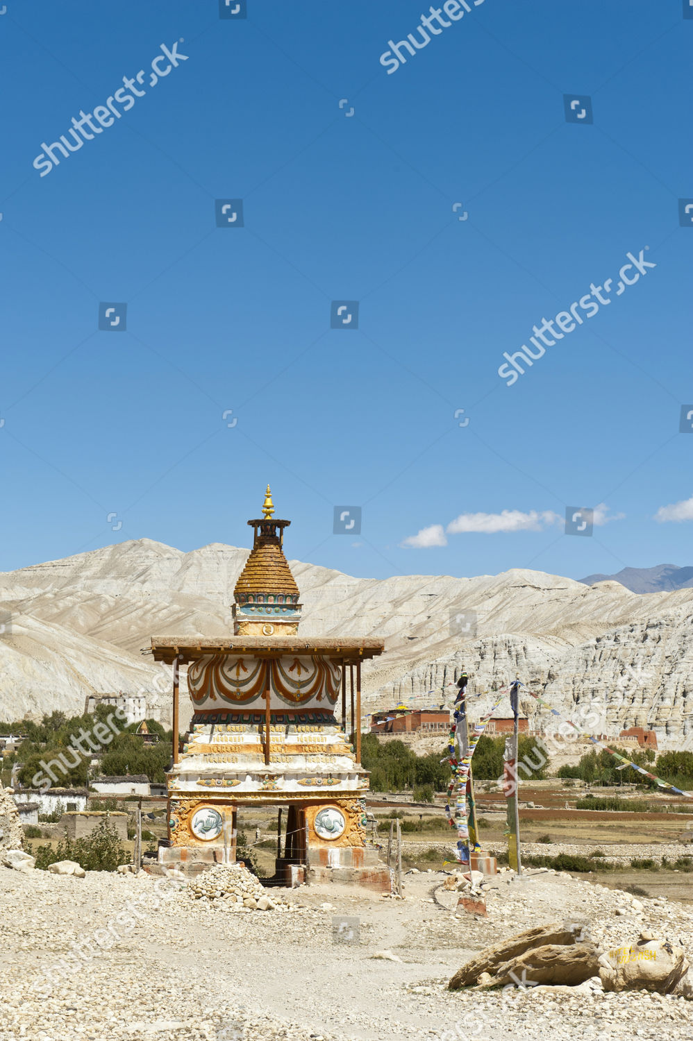 Colourfully Decorated Buddhist Stupa Entrance Village Editorial Stock ...