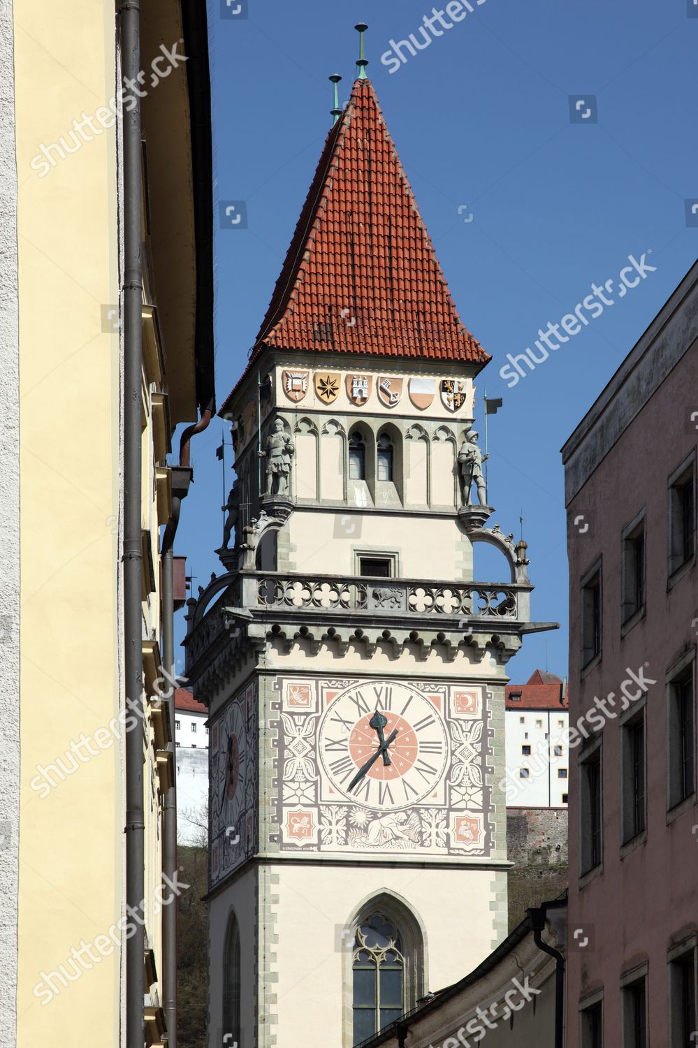 Neo Gothic Clock Tower Old Town Editorial Stock Photo - Stock Image ...