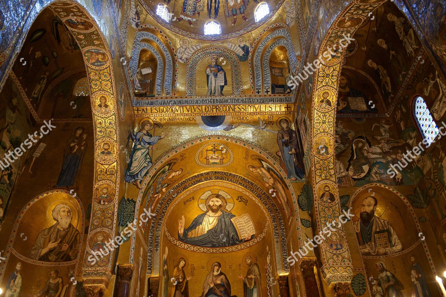 Byzantine Mosaics Christ Pantocrator Above Altar Editorial Stock Photo ...