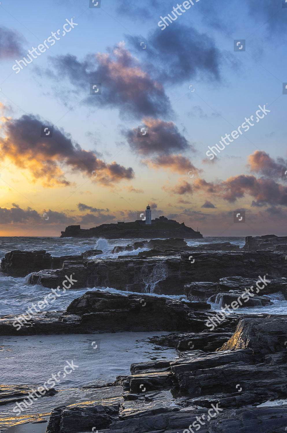 Godrevy Lighthouse St Ives Bay Cornwall Editorial Stock Photo - Stock ...