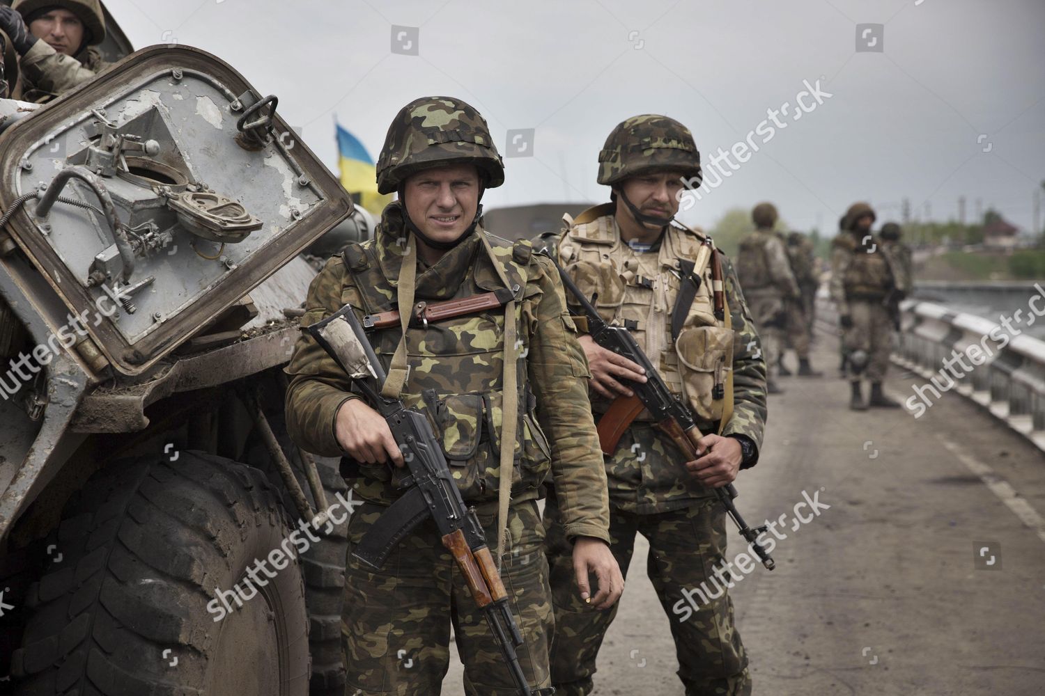 Ukrainian Army Soldier Burnt Barricade While Editorial Stock Photo ...