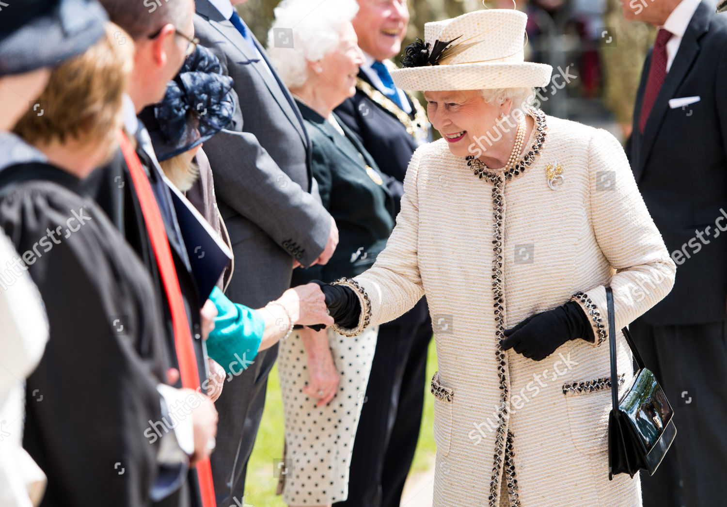 Queen Elizabeth Ii Meets Staff During Editorial Stock Photo - Stock ...