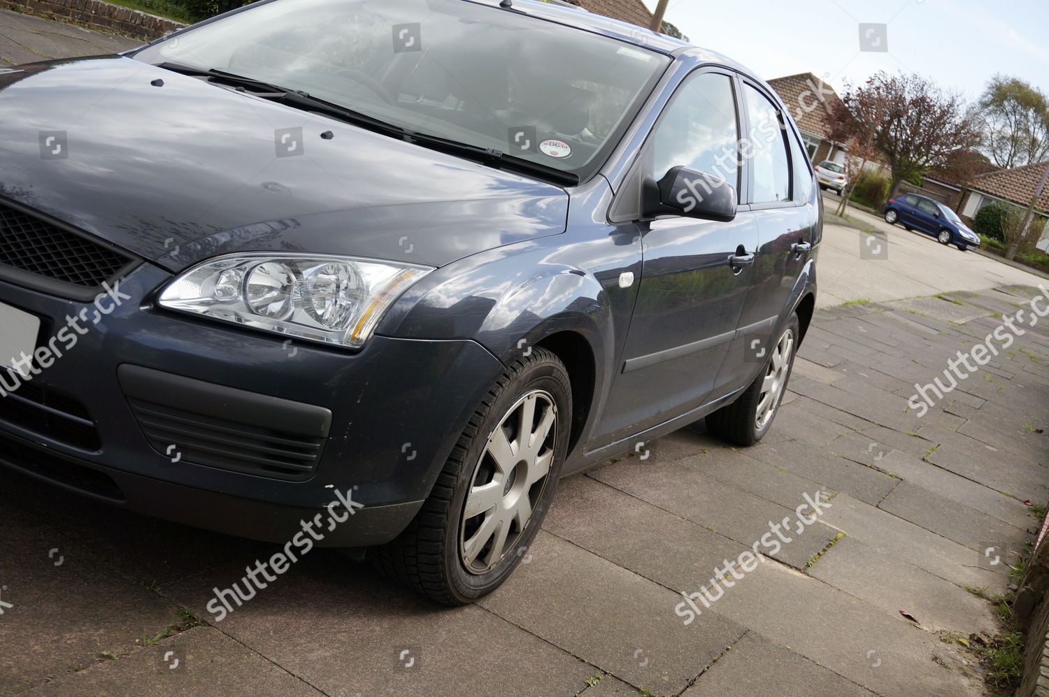 Car Parked Nearside Wheels On Pavement Editorial Stock Photo - Stock ...