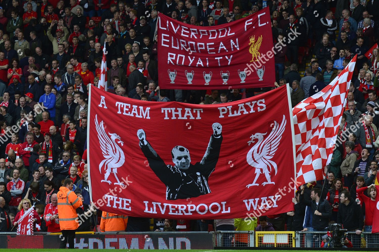 Giant Flags Pictured On Kop Before Editorial Stock Photo - Stock Image ...