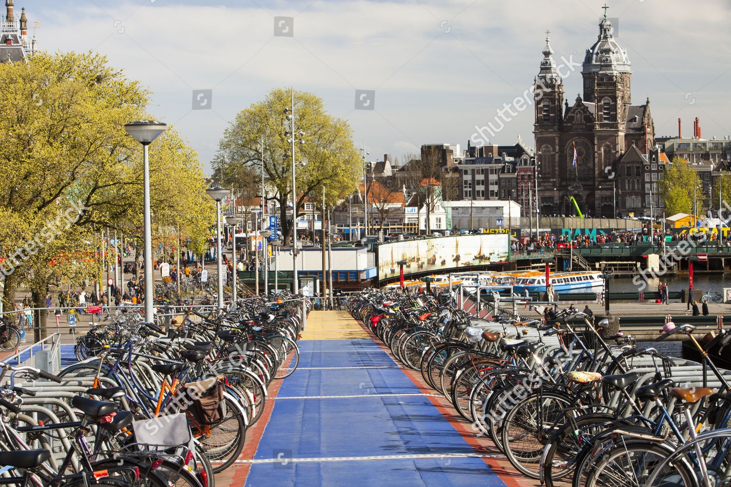 Bikes Bike Racks Amsterdam Netherlands Huge Editorial Stock Photo ...