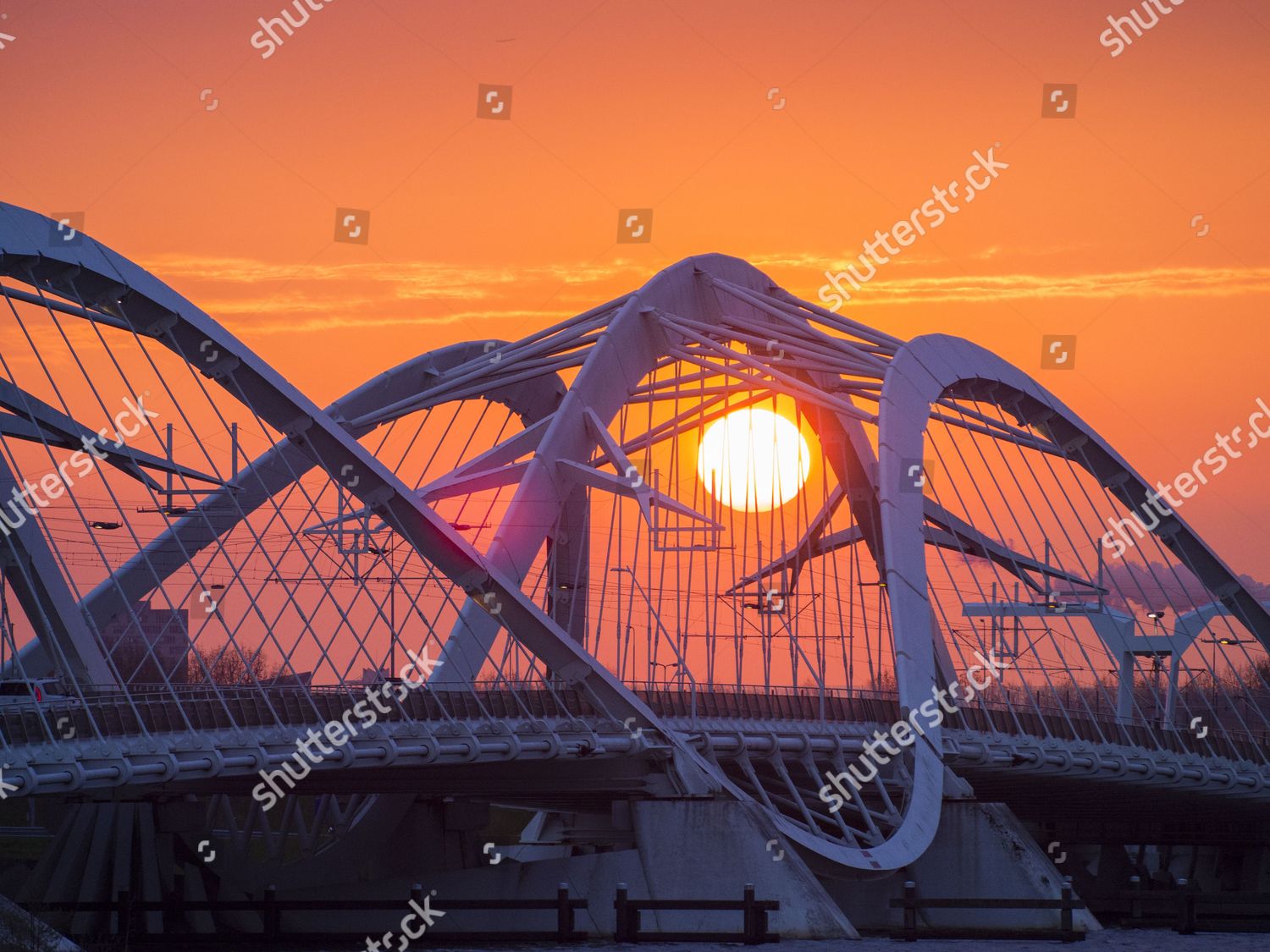Modern Steel Bridge Over Ij Meer Editorial Stock Photo - Stock Image ...