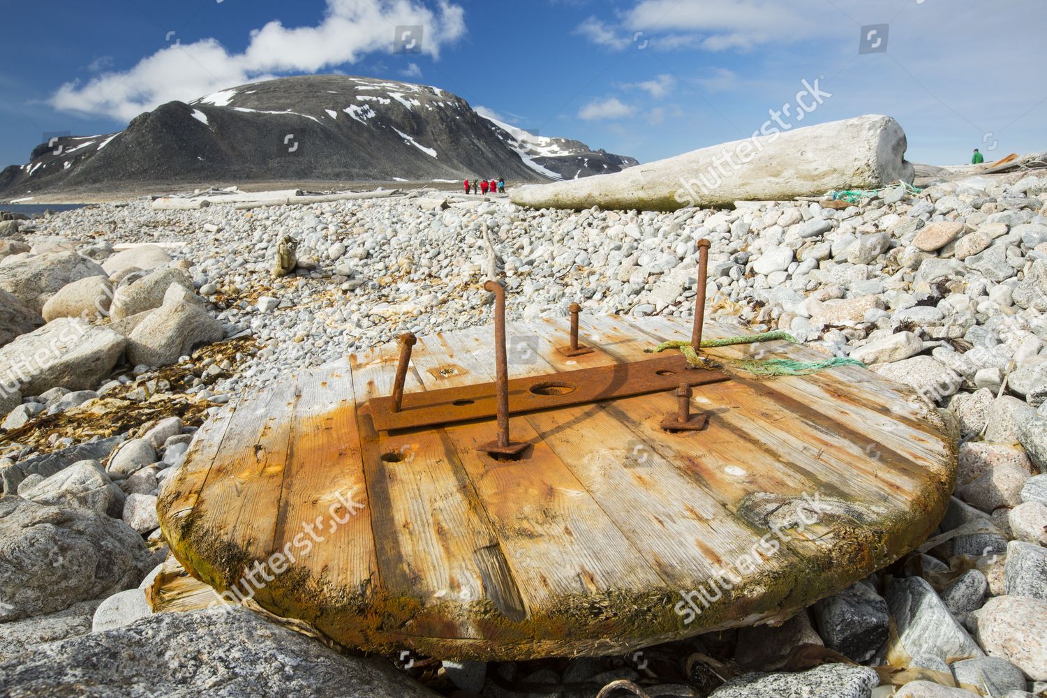 Cable Drum Washed Ashore On Remote Editorial Stock Photo - Stock Image ...