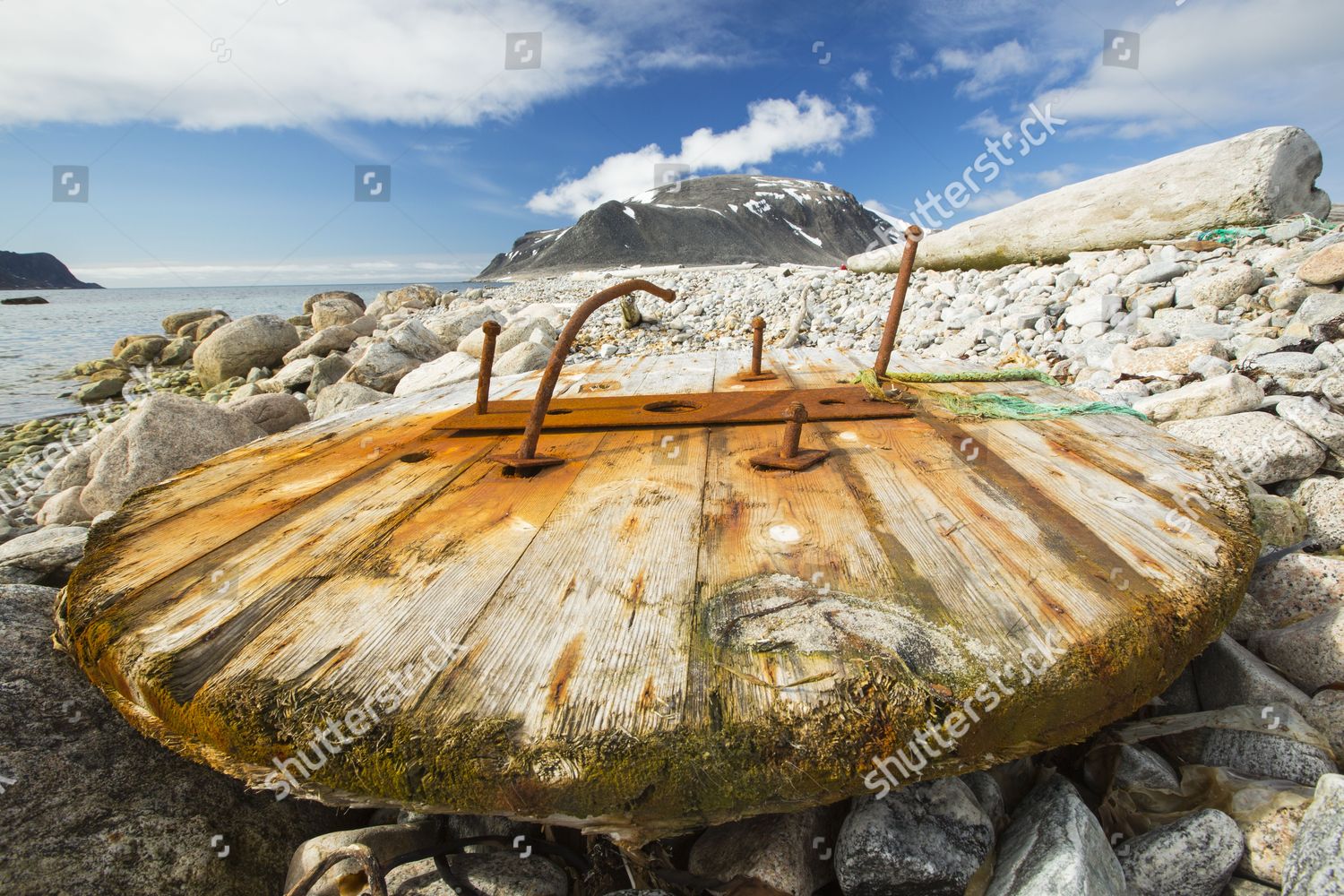 Cable Drum Washed Ashore On Remote Editorial Stock Photo - Stock Image ...